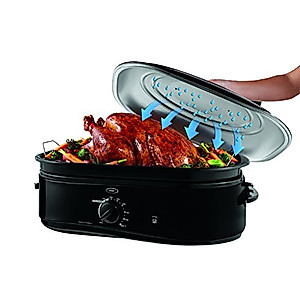 Oster Roaster Oven with Self-Basting Lid, 18 Quart, Black (CKSTRS18-BSB-W)