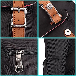 KAUKKO Travel Laptop Backpack Outdoor Rucksack Causal backpack Fits 15.6"(Nylon Black)