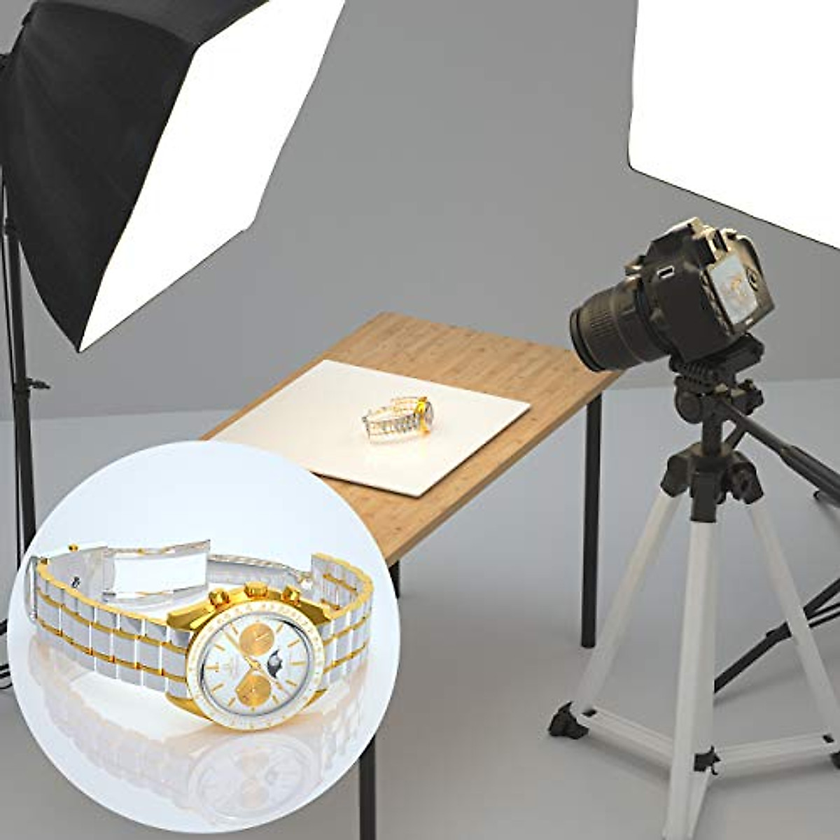 NIUBEE Acrylic Reflective Display Board for Product Photo Background Shooting Tables Props (12x12 Inch, Black + White)