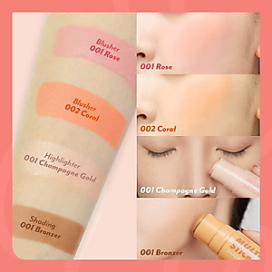 I'm Meme Highlighter Stick for Face - I'm Multi-stick | 001 Champagne Gold, 0.25 Oz + Eyeshadow Stick - I'm Stick Shadow Shimmer 001 Sugar Bling, 0.03 Oz Bundle