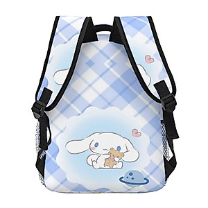 RIDD Cinnamoroll Backpack Anime Lightweight Backpack Kawaii 3d Printed Backpack Work Canvas Durable Backpack With Keychain