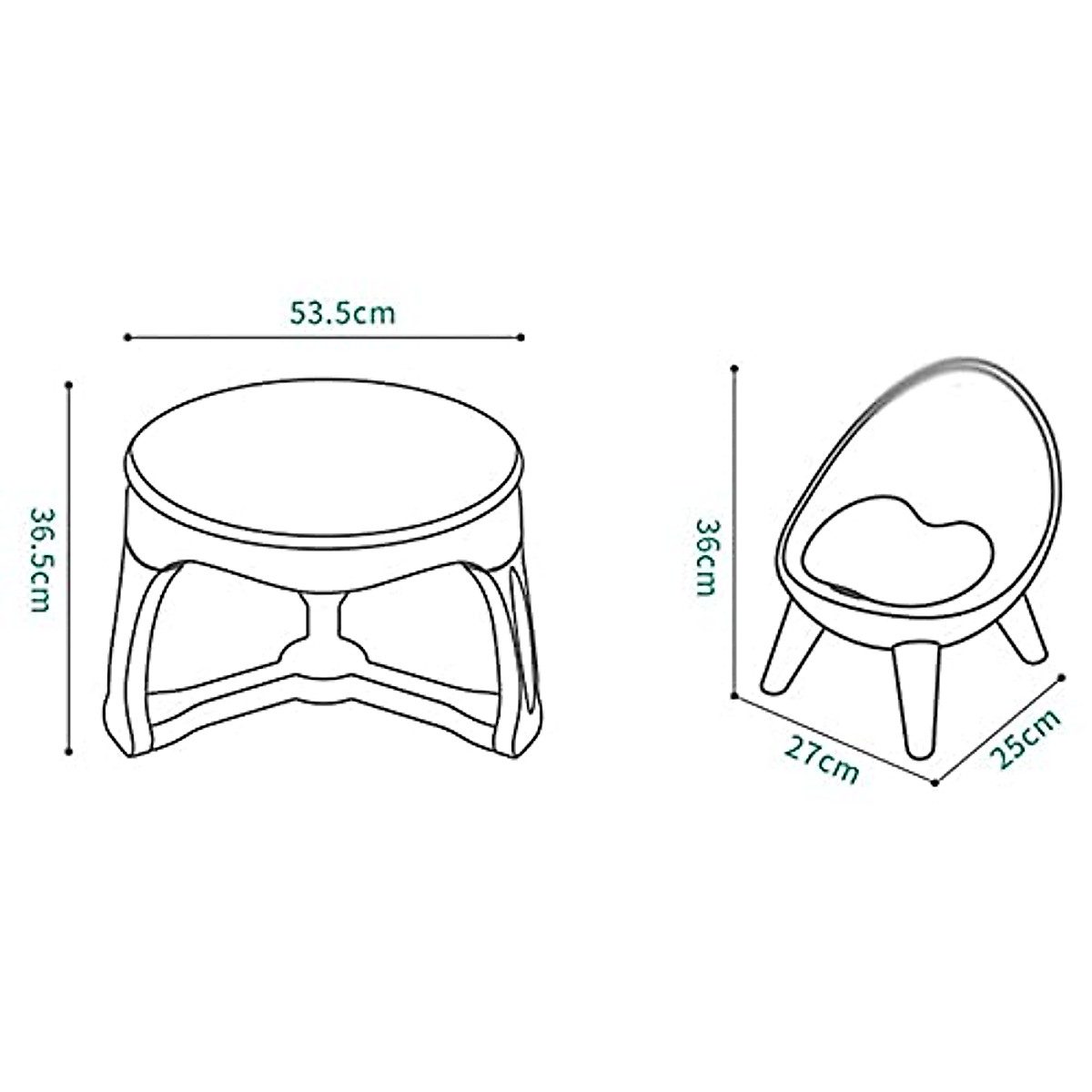 Walnut Children's Table and Chair Set Kindergarten Study Table Chair Baby Game Writing Desk Plastic Household (Color : E)