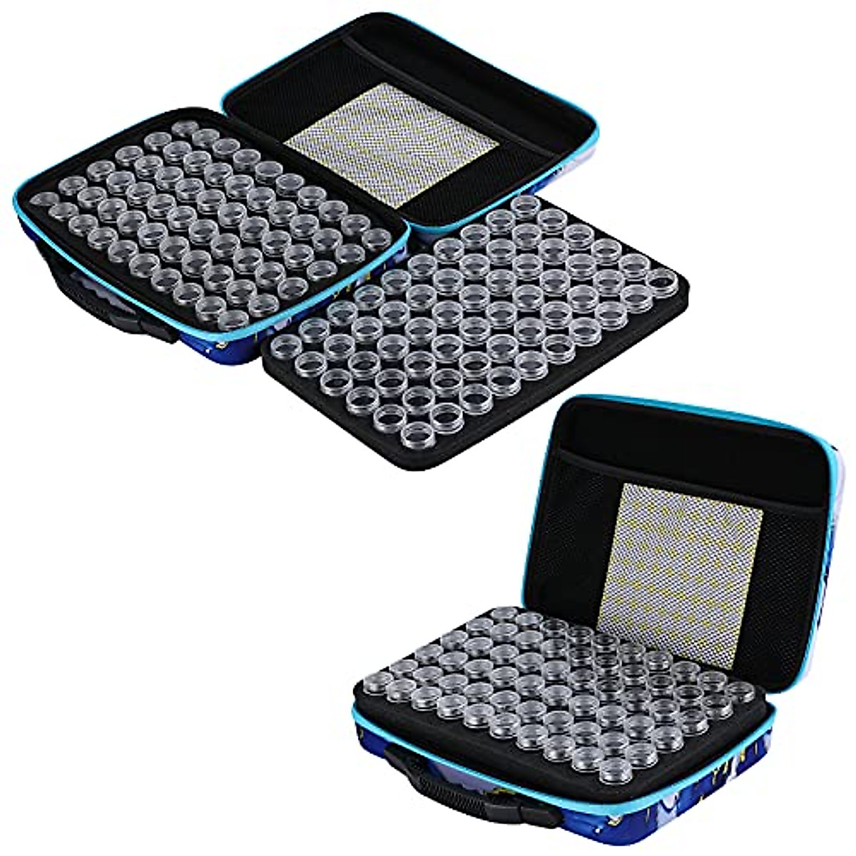 VTYHYJ 120 Bottles Diamond Art Storage Bag Organizer with Tools Diamond Painting Accsessories Carrying Case for Dots, Tools, Rhinestones, Nail Art, for Storage and Travel (Dark Blue)