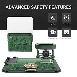 Wireless Charging Station, iPhone 3 in 1 Fast 15W Wireless Charger with Alarm Clock and Night Light, Charging Dock for iPhone 12/13/14/15 Pro/Pro Max, Samsung, AirPods