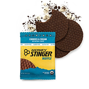 Honey Stinger Organic Gluten Free Cookies & Cream Waffle | Energy Stroopwafel for Exercise, Endurance and Performance | Sports Nutrition for Home & Gym, Pre and Post Workout | 12 Waffles, 12.72 Ounce