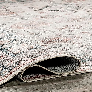 nuLOOM Bex Faded Stain-Resistant Machine Washable Area Rug, 8x10, Ivory Multi