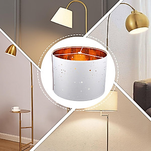 Didiseaon Drum Lampshades, Medium Lampshades 12.97 Top X12.97 Bottom X9.43 High, Fabric Lampshades Star Pattern Lampshade for Table Lamps Floor Lamps, Spider Fitter Type