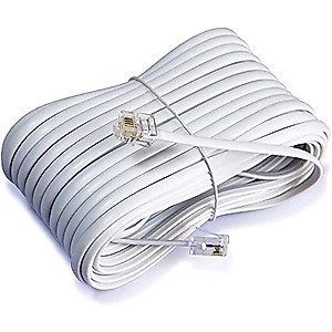 iMBAPrice 50 Feet Long Telephone Extension Cord Phone Cable Line Wire - White