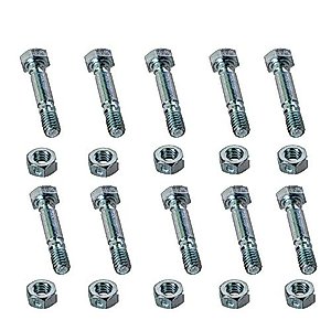 Poagavgs Pro-Parts 10PK Shear Pins and Nuts for Ariens 52100100 Snowblower