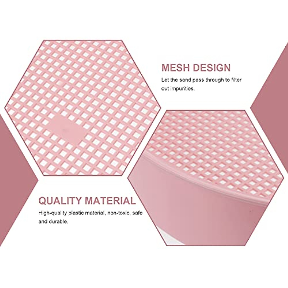 Yardwe Garden Sieve，1PC Plastic Mesh Soil Sieve Mesh Screen with Handle, Sifting Pan for Home Plant Gardening Round Shaped (Pink)