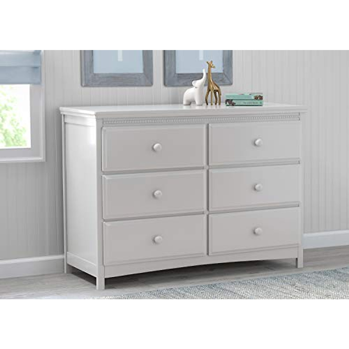 Delta Children Emerson 6 Drawer Dresser, Greenguard Gold Certified, Bianca White