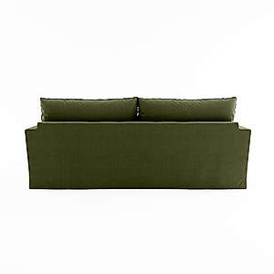 SILKIR Living Room Down Filled Couch with Lumbar Pillows Comfy Apartment,Bedroom,Office Sofas, 80 Inch, Olive Green