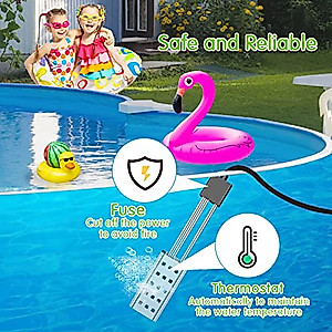 Soundfair Immersion Water Heater for Boiling Bathtub Water, Heavy Duty Submersible Bucket Water Heater with Metal Guard Cover to Heat 5 Gallons of Water in Minutes - U.S. Version