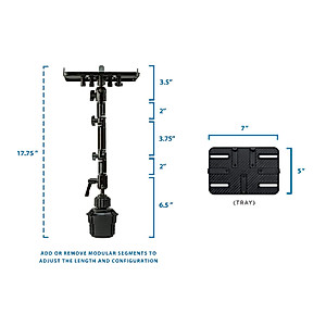 Mount-It! Premium Cup Holder Tablet Mount for Cars - Tablet ELD Mount - Heavy Duty Aluminum Tablet Mount For iPad, Galaxy, & Fire Tablets (MI-7320)