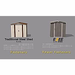 ARROW 6' x 5' EZEE Galvanized Steel Low Gable Shed Charcoal, Storage Shed with Peak Style Roof