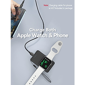 LVFAN Portable Charger for Apple Watch, 4000mAh iWatch Charger Power Bank Wireless Battery Pack Magnetic Travel Smartwatch Charger for Apple Watch Series 10 9 8 7 6 5 4 3 2 1 SE Ultra 2 Ultra (Black)