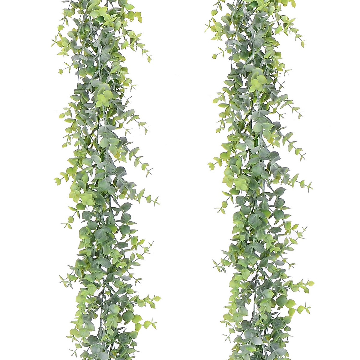 Artificial Vines Faux Eucalyptus Garland, Artiflr 2 Pack Fake Eucalyptus Greenery Garland Wedding Backdrop Arch Wall Decor, 6 Feet/pcs Fake Hanging Plant for Table Festival Party Decorations