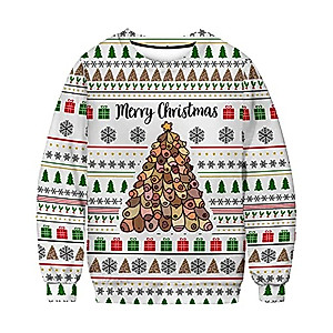 Mens Ugly Christmas Sweatshirt Sweatshirts for Xmas Party Celebration 3D Printed Funny Crewneck Pullover
