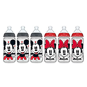 NUK Smooth Flow Anti-Colic Bottle, 10 Ounce (Pack of 6) Mickey & Minnie