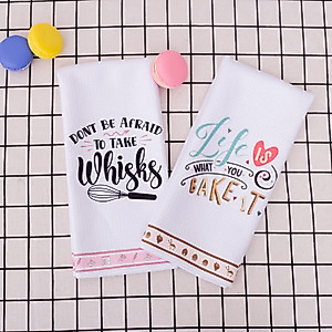 LXOMILL Funny Kitchen Towels, Baking Gifts for Women, Baker Gift, Funny Baking Cooking Towels, Baking Funny Dish Towels