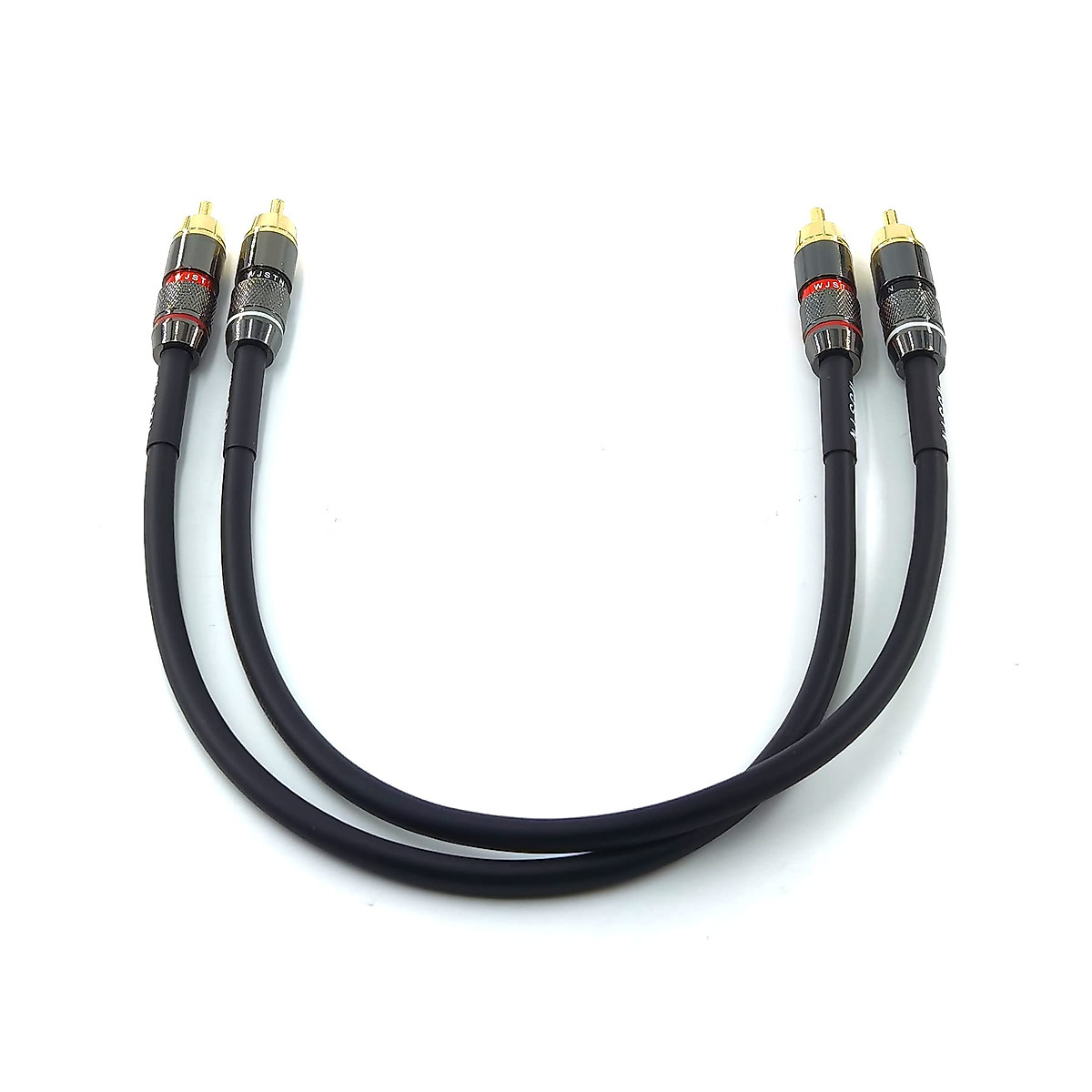 WJSTN rca to rca cable 1ft Stereo Audio Cable,1rca to 1rca cable short Apply to with Speaker, AMP, Turntable, Receiver, Home Theater, Subwoofer, Double Shielded 2Pack