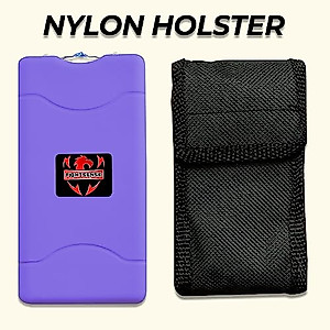 Wholesale Lot (12 Pc) Super Heavy Duty Stun Gun for Self Defense with Bright Led Flashlight, Rechargeable Battery, Nylon Holsters with Belt Loop for Easy Cary (Multi)