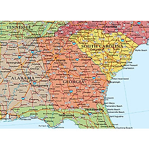 24x36 United States, USA Classic Elite Wall Map Mural Poster (Paper Folded)