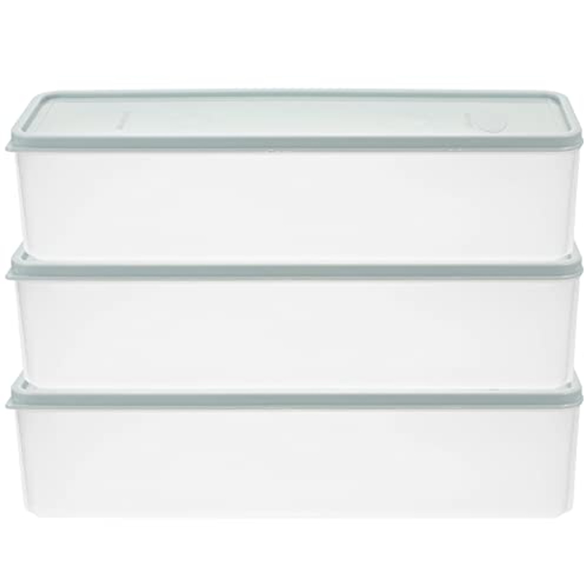 CALLARON Spaghetti Pasta Storage Containers Airtight Food Storage Containers with Lid Clear Dry Noddle Holder 3pcs for Meat Fruit Vegetables Blue Refrigerator Organizer Bins