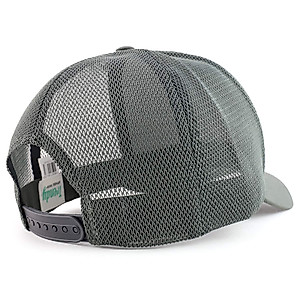 Trendy Apparel Shop Oversized Big 5 Panel Cotton Mesh Back Trucker Baseball Cap - Dark Grey