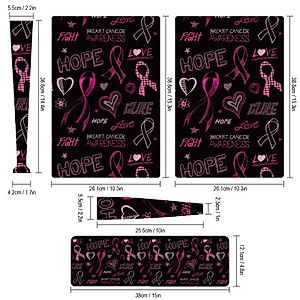Pink Ribbon Breast Cancer Awareness 3pcs Whole Body Decal Cover Sticker for PS5 Digital Edition for PS5 Console and Controller