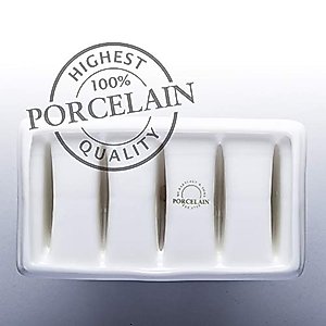 WM Bartleet & Sons 1750 Traditional Porcelain 4 Slot Toast Rack with Carry Handle/Knob– White