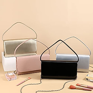 ZHANNI Women Glossy Patent Leather Fashion Clutch Purses Evening Bag Handbag (Gold)