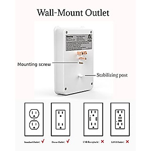 Huntkey Multi Plug Outlet 3 USB Ports 3.4 Amp with Phone Cradle, 6 AC Surge Protector Outlet 1080 Joules for Bathroom Dorm Room Office