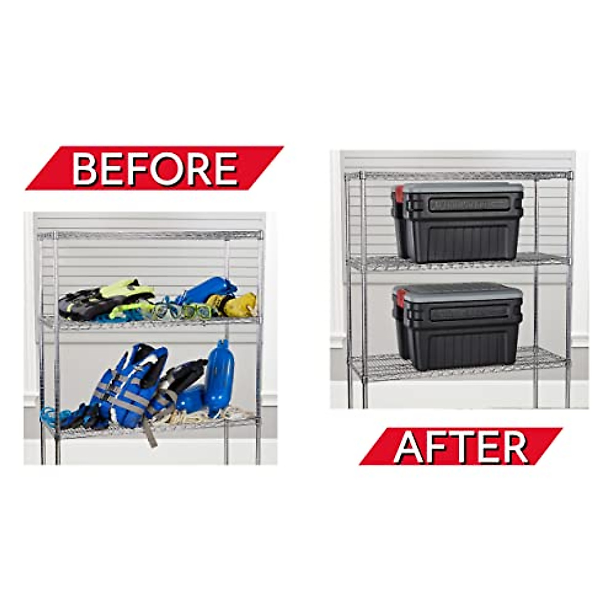 Rubbermaid ActionPacker️ 24 Gal Lockable Storage Bins Pack of 2, Industrial, Rugged Storage Containers with Lids