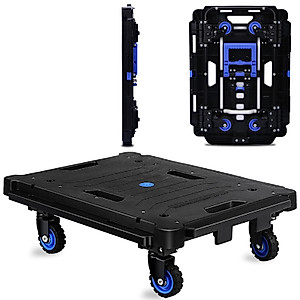 XCBYT 2 in 1 Folding Dolly Cart, Heavy Duty 330 LBS Utility Furniture Moving Dolly Expansion Platform Trucks with 4 Foldable Wheels & for Luggage, Office, Moving, Travel, Shopping