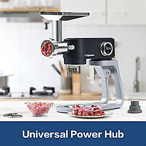 Kitchenin Metal Stand Mixer,5.3-Quart 8-Speeds Tilt-Head Food Mixer,400 Watt DC Motor Electric Mixer with 12-Wire Whip,Flat Beater,Stainless Steel Dough Hook & Pouring Shield,Black