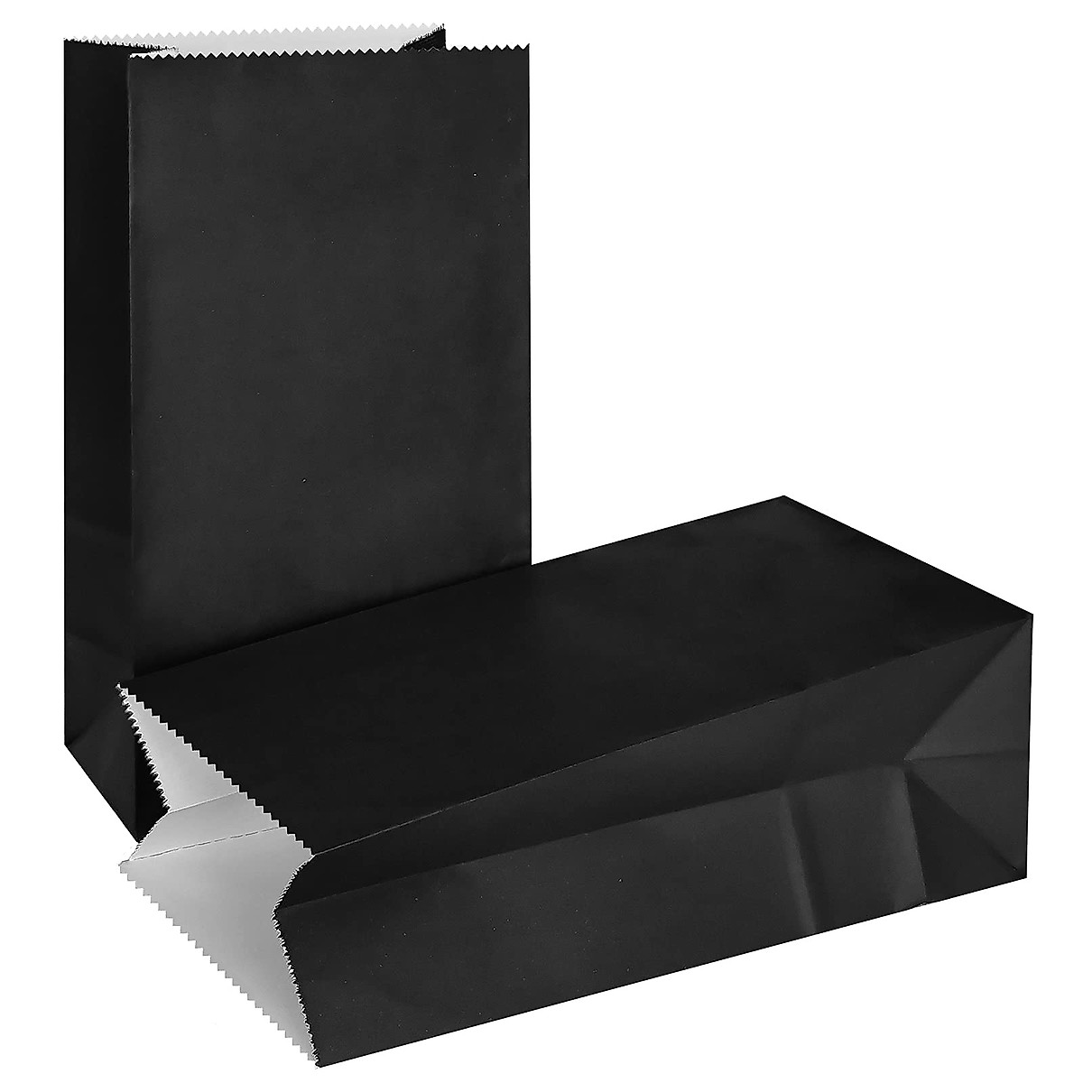 KEYYOOMY Small Bright Color Paper Bags Black Party Goody Bags Party Favor Bags Paper Lunch Bags (Black, 50 CT, 3.5 X 2.4 X 7.1 In)