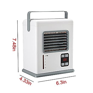 Portable A𝐢r Conditioner - Evaporative A𝐢r Cooler, USB Personal A𝐢r Conditioner Cool𝐢ng F𝐚n, Desktop Mist Humidifier F𝐚n for Home Office Outdoor Camping