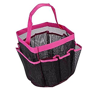 Portable Shower Caddy Bag, Quickly Dry Hanging Bathroom Spa Gym Camp Tote with 8 Mesh Storage Pockets for Toiletries, Shampoo, Conditioner, Soap