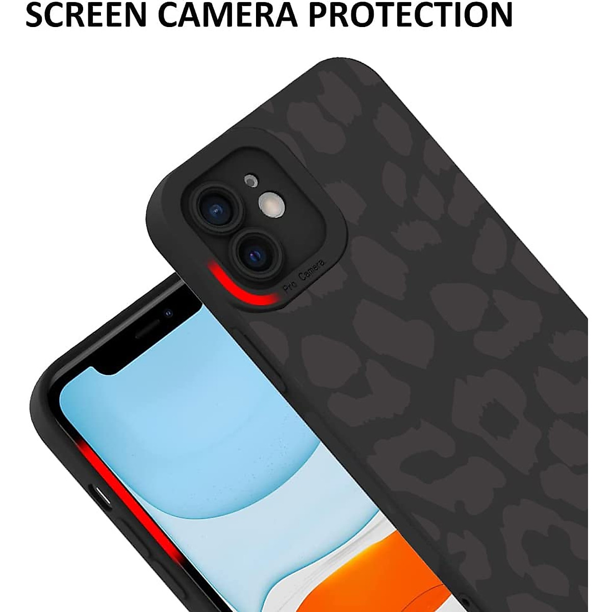 LUOWAN Black Leopard Designed for iPhone XR Case,Cute Matte Cheetah Print Pattern TPU Phone Case for Girls Women Men,Fashion Luxury Deisgn Protective Cover 6.1 Inch