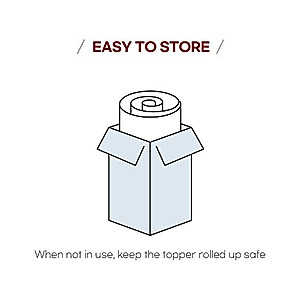 EVEZARY(KOR) Top Notch Memory Foam Mattress Topper–Relieve Back Pain,ergonomic,breathable,odor-free foam.Non-slip,rollable,washable cover. Compr test. CertiPUR-US certified for quality and durability.