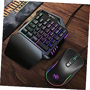 UKCOCO 1 Set one-Hand Human Body Ergonomic Gaming one Hand RGB Keyboard Mechanical Ergonomic Gaming Keyboard v100 Keyboard Left Hand Gaming Keyboard Gaming Keyboard Mouse Plastic
