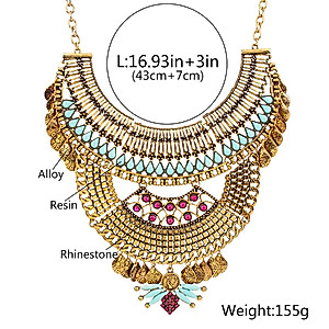 YAZILIND Ethnic Style Bib Statement Choker Collar Necklace for Women Jewelry