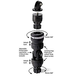 RAILBLAZA Camera Boom 600 R-Lock with Action Camera Adapter