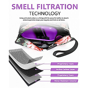 SafeDeluxe Smell Proof Bag with Combination Lock 11.5'' x 8.6'' Odor Proof Container Carbon Lining Smoking Tobacco Pipe Pouch, Odorless Durable Medicine Organizer Cases (Flower)