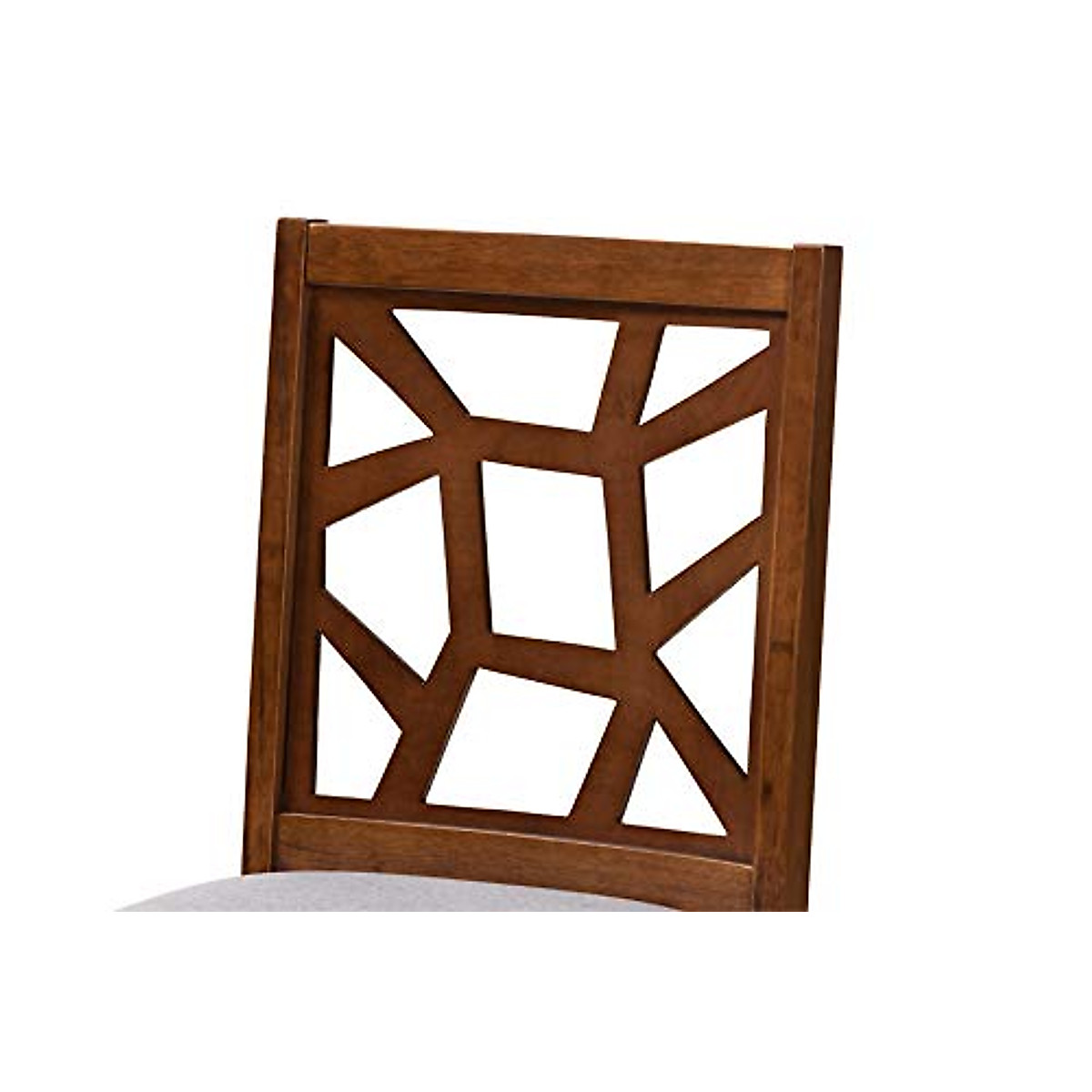 Baxton Studio Abilene Mid-Century Grey Fabric Upholstered and Walnut Brown Finished Dining Chair