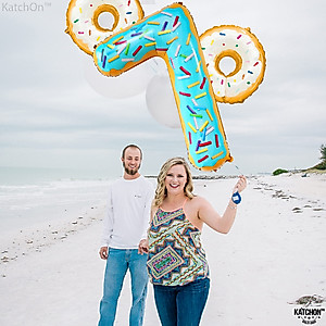 KatchOn, Giant Donut Number 7 Balloon - 40 Inch | 7 Birthday Balloon for Donut Party Decorations | 7 Balloon Number | Donut Balloons for Birthday Party | Seven Balloon for Donut Birthday Decorations