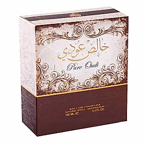 Lattafa Perfumes Pure Oudi (Khalis Oudi) 2 Piece Set for Unisex (3.4 Ounce Eau de Parfum Spray + 1.7 Ounce Perfumed Body Spray)