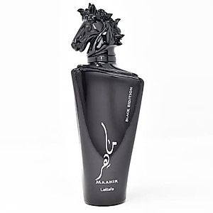 Lattafa Perfumes Maahir Black Edition Eau de Parfum - EDP 100ML(3.4 oz) I Bold and Rich Oud Fragrance I Sandalwood, Musk and Vanilla Notes I Signature Arabian Perfumery I