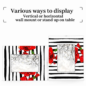 11x14 Picture Frame Red Flower Wood Photo Frames with Acrylic for Wall Mount & Table Top Display Picture Frames for Wall Decor